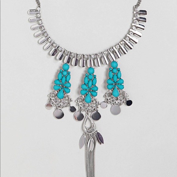 ASOS | Jewelry | Jewel And Stone Cut Out Necklace | Poshmark